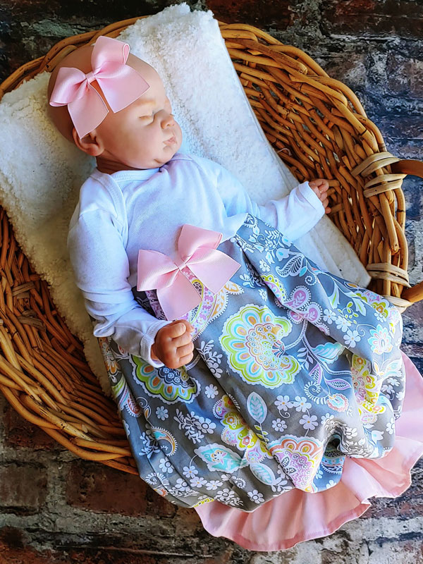 Oh Yay Paisley Layette Gown with Ruffle - The Terry Janis Collection