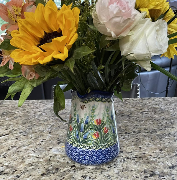 Polish Pottery Pitcher - Tulips - The Terry Janis Collection
