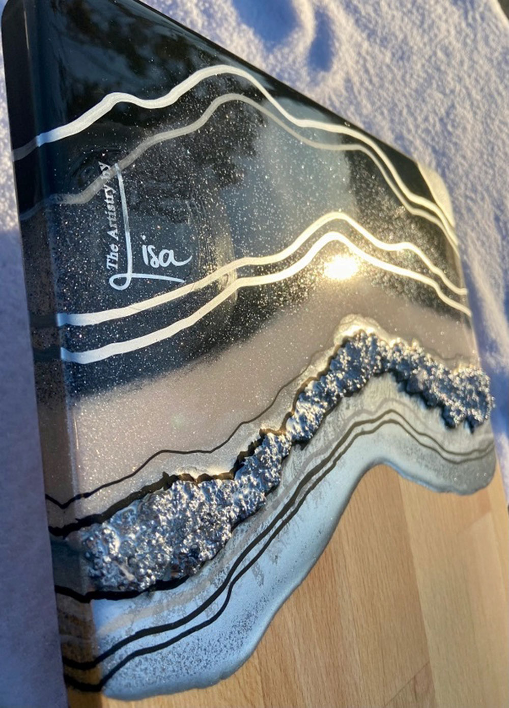 Wood Serving Board - Blue - The Terry Janis Collection