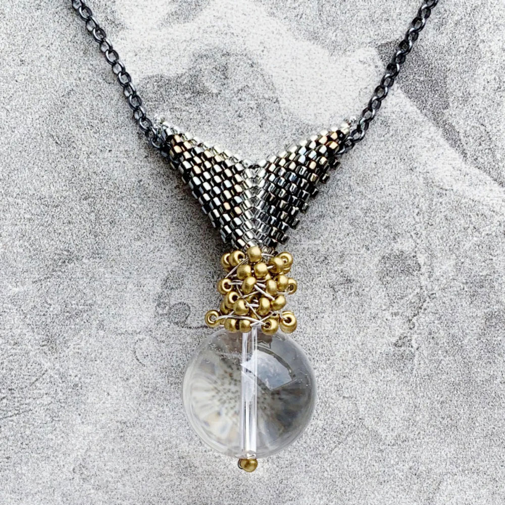 Blissful Pendant Necklace 16” - Clear Quartz - The Terry Janis Collection